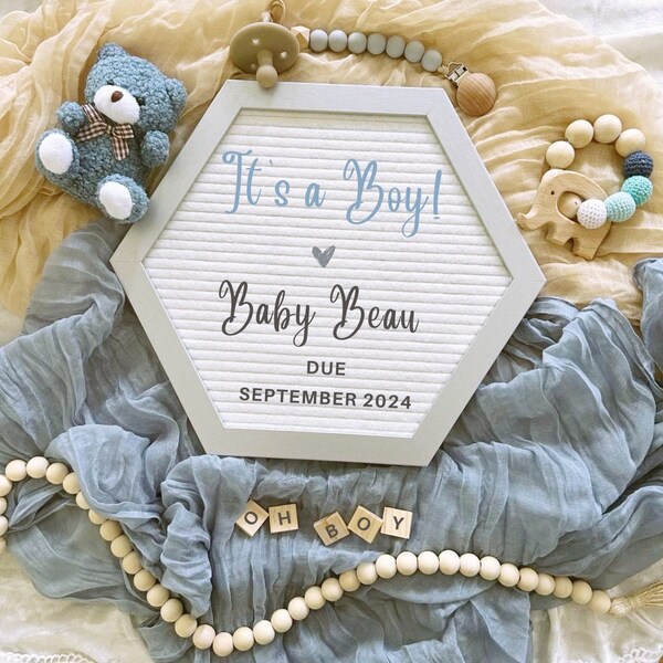 Its a Boy Pregnancy Announcement Digital, It's a Boy Announcement, Boy ...