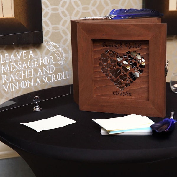 Shadow Box Wedding Guest Book Drop Box Guest Book 3D Guest Book ...