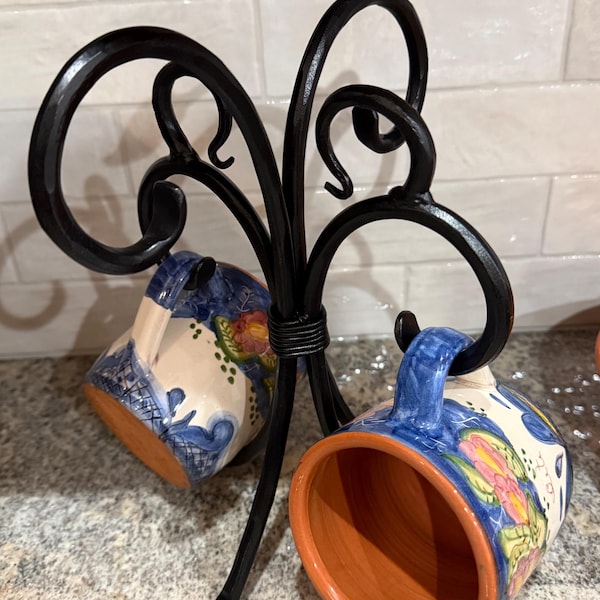 Iron Mug Tree – Holds 4 Mugs – Sylamore – American Made by Urban Forge ...