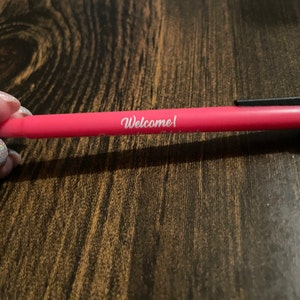 Custom Personalized Clear Stick Pens With Matching Trim & Imprint ...