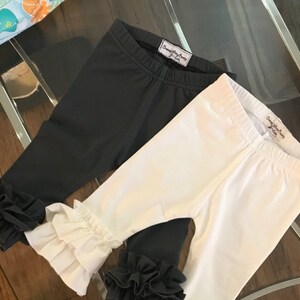 Double Ruffle Girls Leggings, Newborn Ruffle Leggings, Stretchy Knit ...