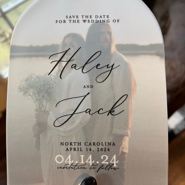 Vellum Overlay With Printing | Vellum Arch Save the Dates | Invitation ...