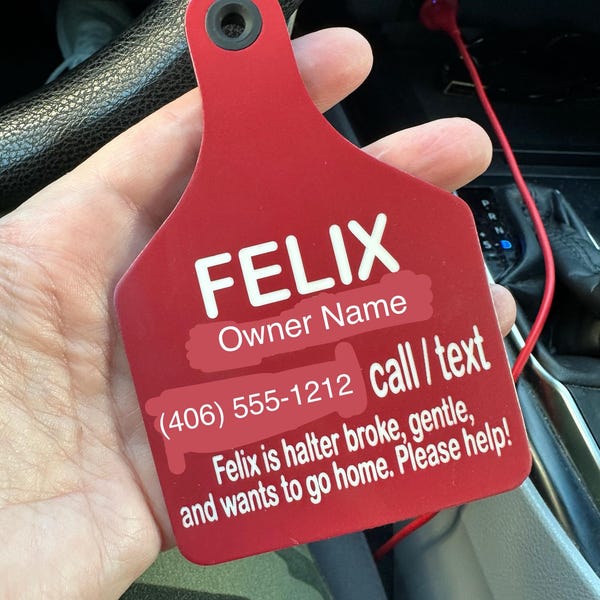 Cow Tag CUSTOM Keychain Small Cattle Tags Laser Engraved Permanent ...