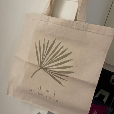 Modern Palm Leaf Welcome Tote Wedding Welcome Bag Custom Wedding Tote ...