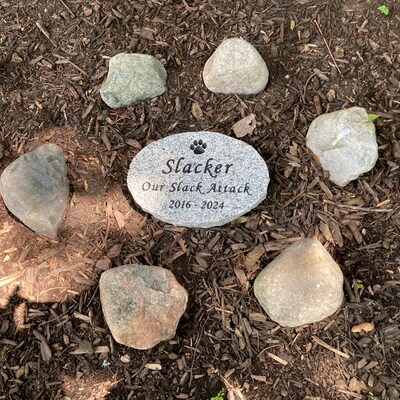 Medium River Stone Pet Memorial Custom Engraved Free Shipping - Etsy