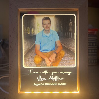 Acrylic Picture Frame With Light, Personalized Stand, Christmas Gifts ...