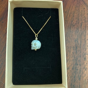 Natural Pearl Skull Necklace Hand-carved Pearl Skulldainty Pearl Skull ...