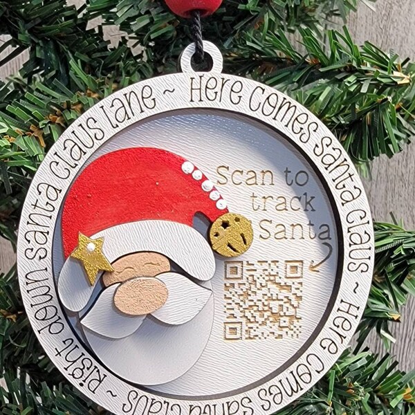 Santa Tracker Christmas Ornament SVG File | Laser Cut File | Santa ...