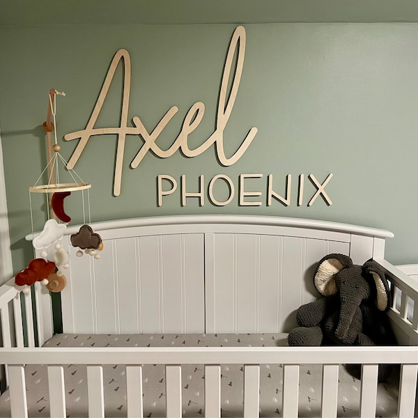 Custom Wood Baby Name Sign Letter Wall Art Kids Room Art Wall Art for ...