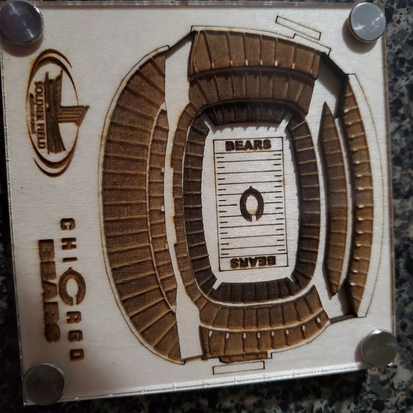Custom Football Stadium Layered Coaster (set of 2), 3D Wood Coaster ...