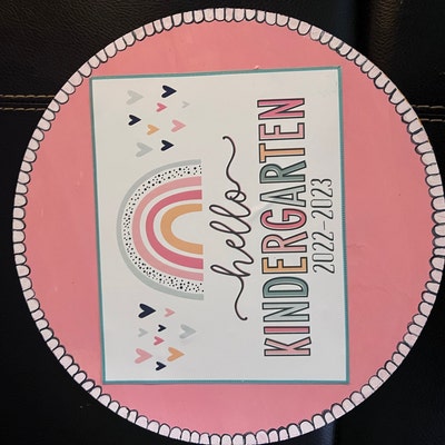 Boho Rainbow Hello Kindergarten Sign, First Day of Kindergarten Girl ...