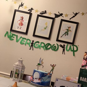 Never Grow up Banner, Peter Pan Party Garland, Neverland Party Banner ...