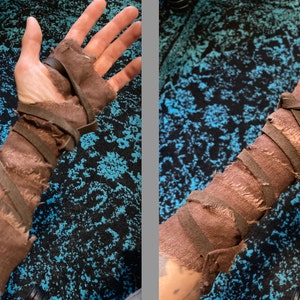 Distressed Brown Cotton Hand Wraps Primitive Leather Fist - Etsy