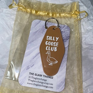 Silly Goose Retro Motel Keychain, Rude Novelty Bff Gift, Silly Goose Dad, Goose Purse Charm Tag ...
