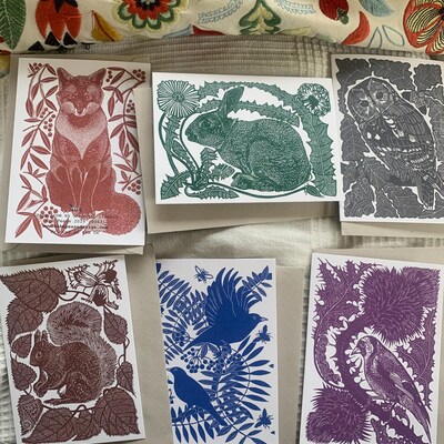 Linocut of Swallow With Rhododendron Flower - Etsy