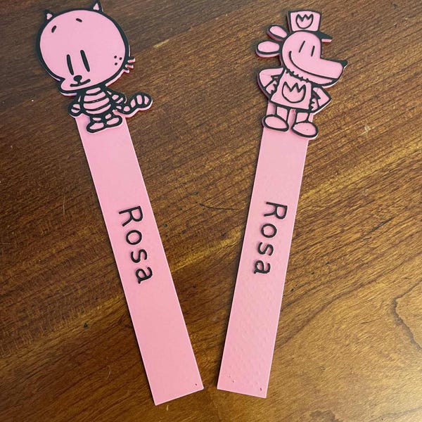 Personalized Dog Man Bookmark Set, Glow-in-the-dark, Kids' Bookmarks ...