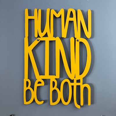Be a Good Human Inspirational Wall Art Wood, Human Kind Be Both Carved ...