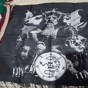 Satanic Altar Cloth Leviathan Baphomet Sigil Red Print - Etsy