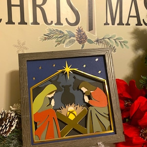 3D NATIVITY Shadow Box 3D CHRISTMAS Svg for Cricut for Silhouette - Etsy