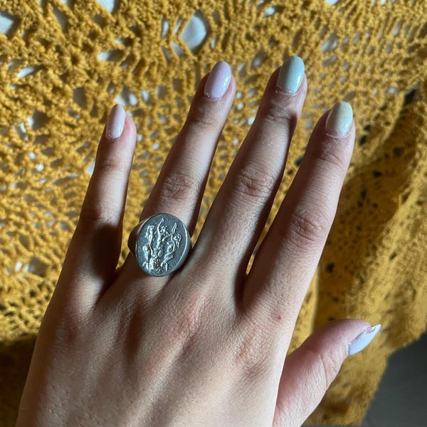 Bunny Rabbit Wax Seal Signet Ring - Etsy