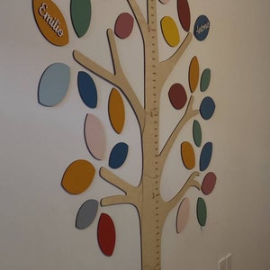 Tree Growth Chart, Kids Wooden Height Chart, Play Room Wall Decor, Tree ...