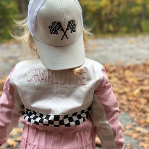 Personalized Pink Racer Long/short Jumpsuitcheckered Racer Short/long ...