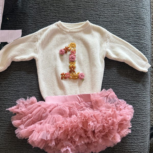 Embroidered Number Birthday Sweater | Baby Birthday | Toddler Birthday ...