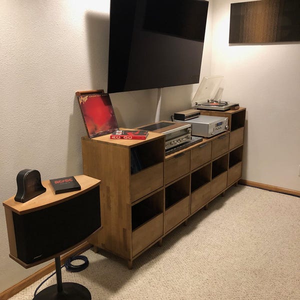 Record Player Stand, Vinyl End Table, Vinyl Console - Etsy