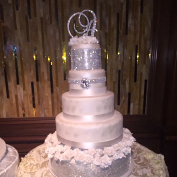 Gorgeous Swarovski Crystal Cake Toppers 6'' in Any Letter. Wedding Cake ...