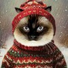 Custom Christmas Cat Portrait, Royal Pet Portrait, Christmas Gift, Wall ...
