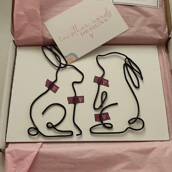Wire Rabbits | Wire Words | Pet Gifts | Decor | Bunny | Animal Lover - Etsy