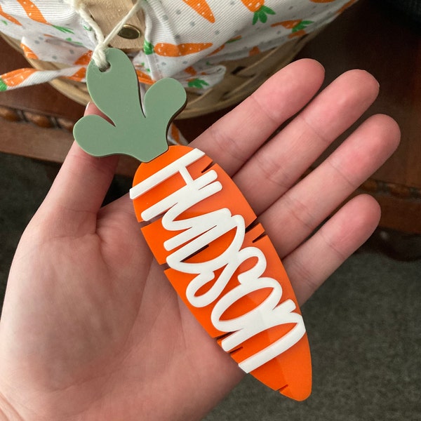 Easter Basket Tag Carrot Tag Basket Tag Personalized Easter Basket Tag ...