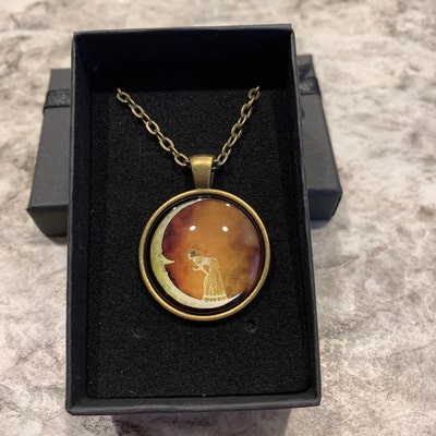 Woman on the Moon Shannon Stamey Art Moon Jewelry - Etsy UK