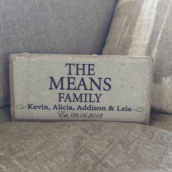 Personalized Family Name Stone. 8x4 Stone Brick. Family. Love. Marriage ...
