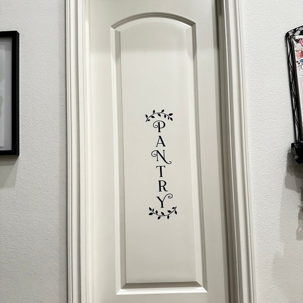 Vertical Pantry Curved Leaves Decal - Kitchen Pantry Sticker - Food ...