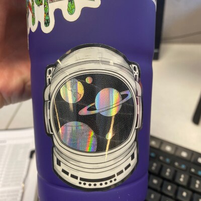 Space Helmet Holographic Sticker - Etsy