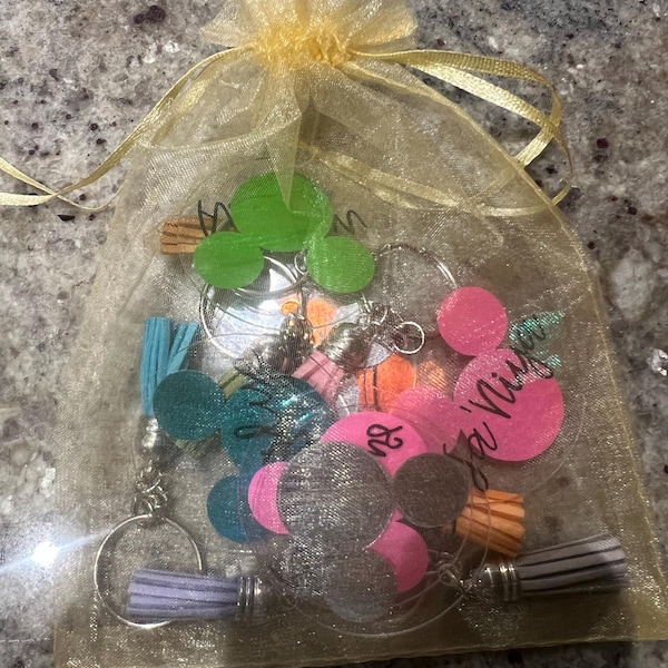 Custom Holographic Mickey Silhouette Name Keychain | Mickey Mouse Head ...