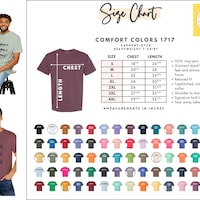 District DT6104 Color + Size Chart | EDITABLE Canva Template | DT6104 V ...