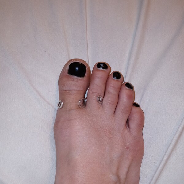 Arthritis Toe Splint EDS Two Rings Splint Adjustable Sterling Silver ...