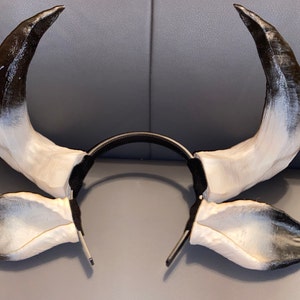 Minotaur Horns and Ears Long Horn Cow-bull Matador Horns Headband 3D ...