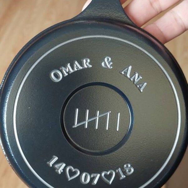 5 Inch Engraved Cast Iron Skillet - Custom Anniversary, Decorative - Etsy