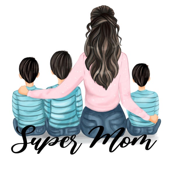 Mom of 3 Boys Mom of Twins -3 Boys Mama-mothers Day Gift- Mom of Boys ...