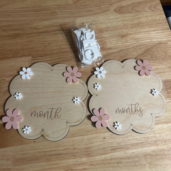 Butterfly Bow Monthly Milestone Board| Boho Baby Milestone | Wooden ...