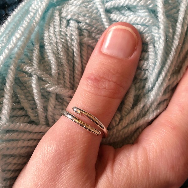 Silver Crochet Hook Ring - Etsy