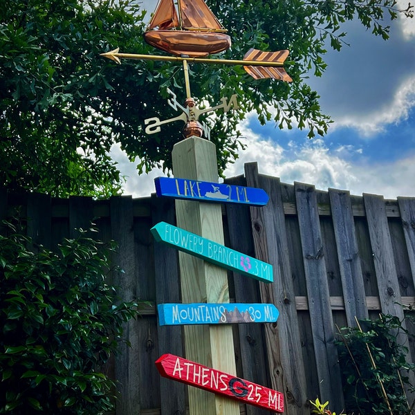 INDIVIDUAL Directional Sign, Thick Direction Sign Post, Custom Travel ...