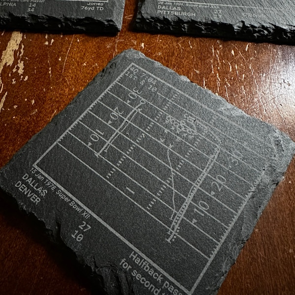 Greatest Cowboys Plays: Slate Coasters (set of 4) - Etsy