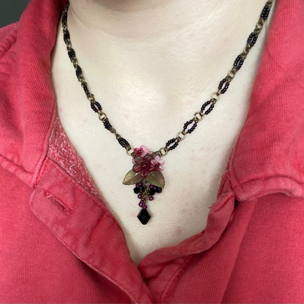 RED and BLACK Tango Pendant NECKLACE/ Tea Rose Tango Necklace/hand ...