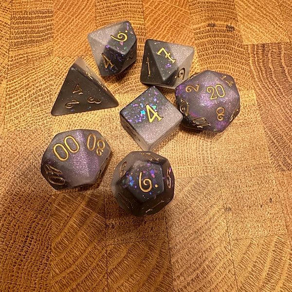 Light and Dark Dice Set, Polyhedral Dice, 7 Piece, D&D Dice, Dungeons ...