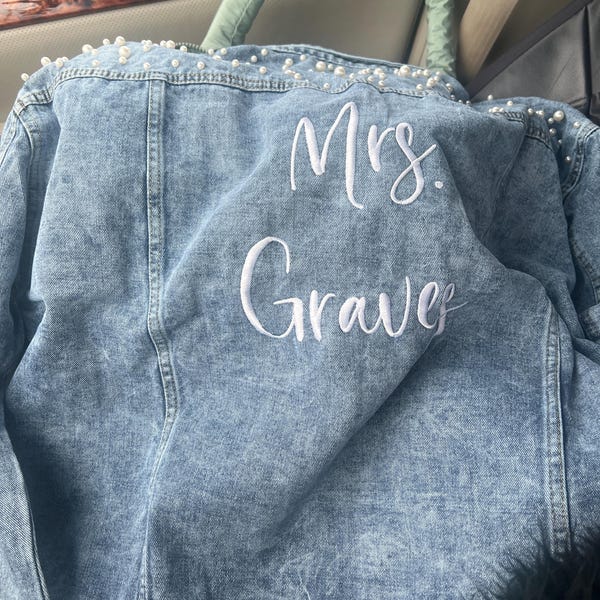 Bride Jean Jacket, Personalized Bridal Jean Jacket, Bride Denim Jacket ...