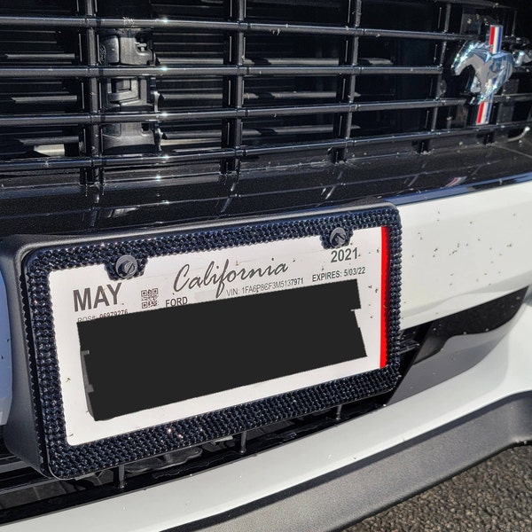 Crystal Thin Red Line License Plate Frame - Etsy
